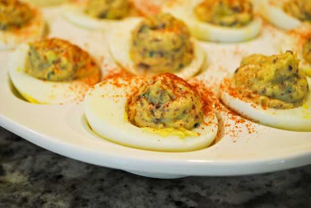 BLACK OLIVE TAPENADE AND DEVILED EGGS | Bewitching Kitchen