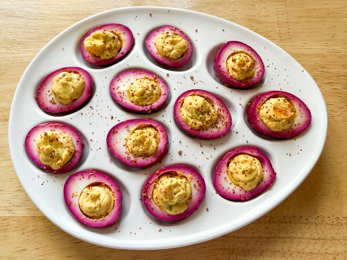 BEET-PICKLED DEVILED EGGS | Bewitching Kitchen